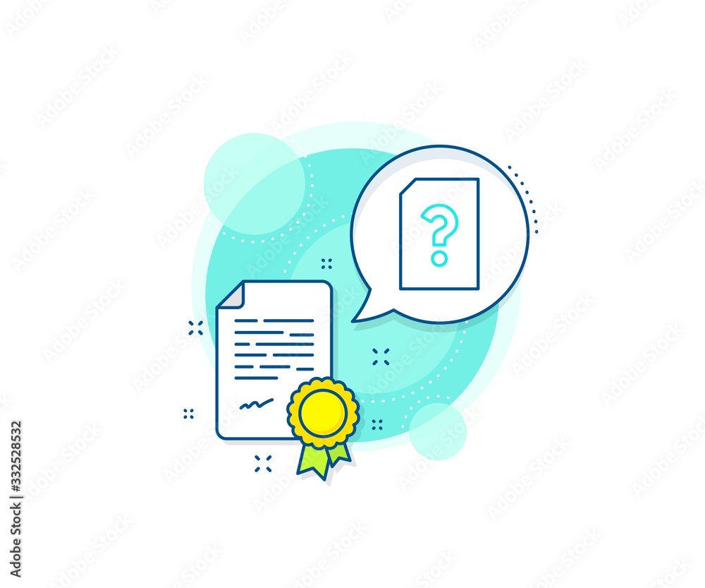 Vetor de File with Question mark sign. Certification complex icon ... Vetor de File with Question mark sign. Certification complex icon ...