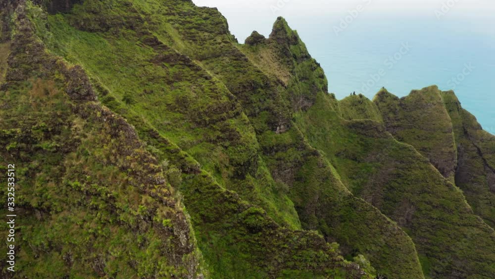 Na Pali Coast State park. Fantastic tropical relief top down view ...