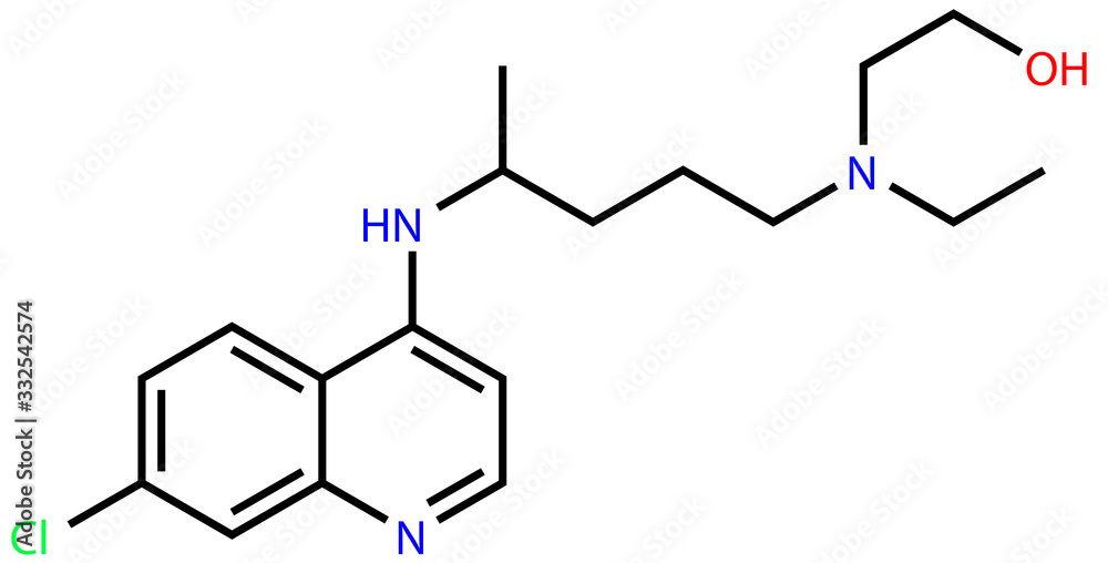Structural formula of Hydroxychloroquine, a perspective drug against ...