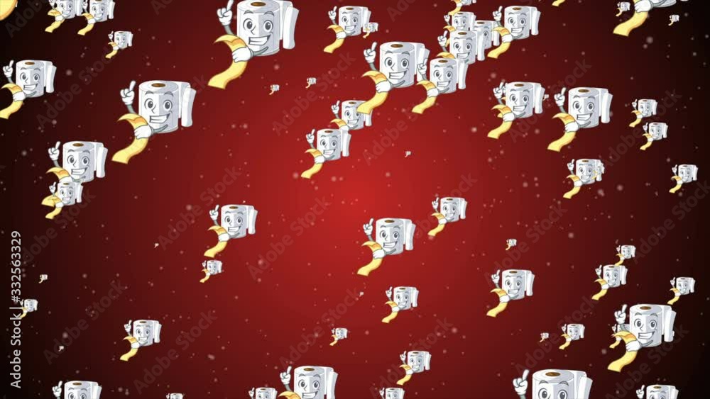 Toilet Roll illustration background animation. Toilet paper emoji ...