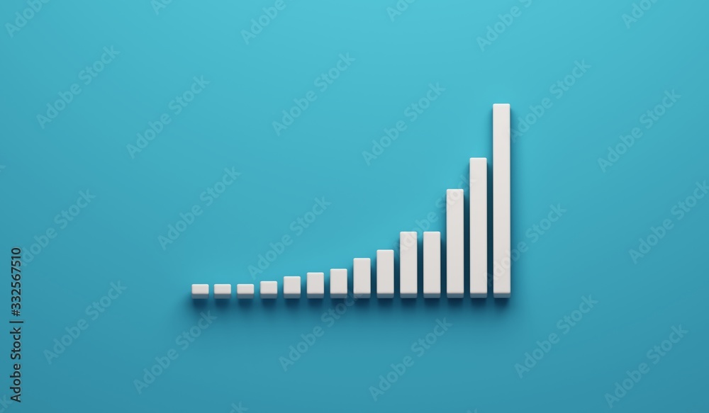 Data Growth number of total cases graph. 3D Render illustration Stock ...