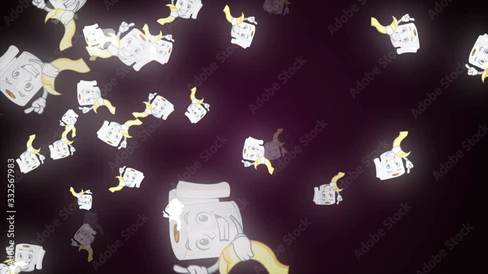 Toilet Roll illustration background animation. Toilet paper emoji ...