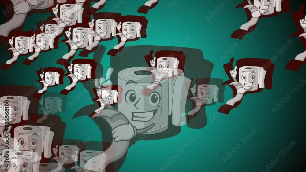 Toilet Roll illustration background animation. Toilet paper emoji ...