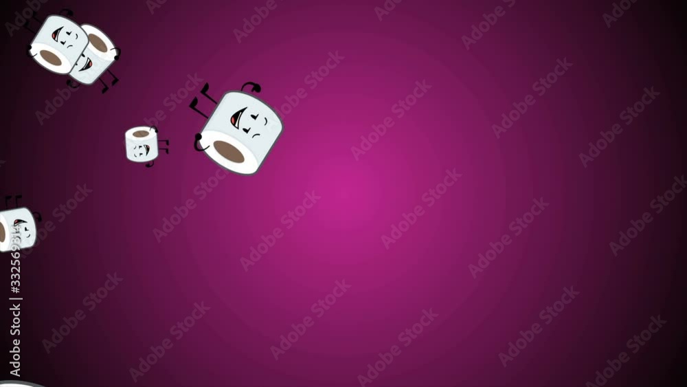 Toilet Roll illustration background animation. Toilet paper emoji ...