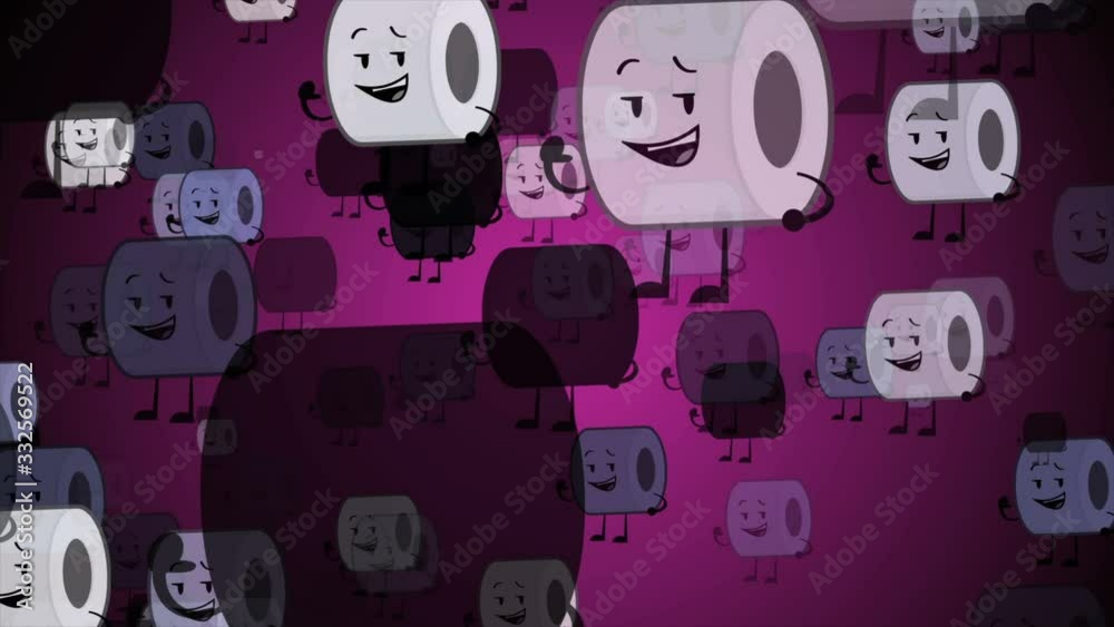 Toilet Roll illustration background animation. Toilet paper emoji ...