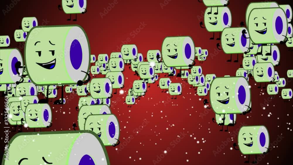 Toilet Roll illustration background animation. Toilet paper emoji ...