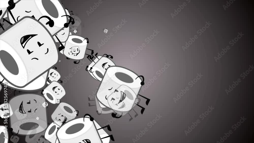 Toilet Roll illustration background animation. Toilet paper emoji ...