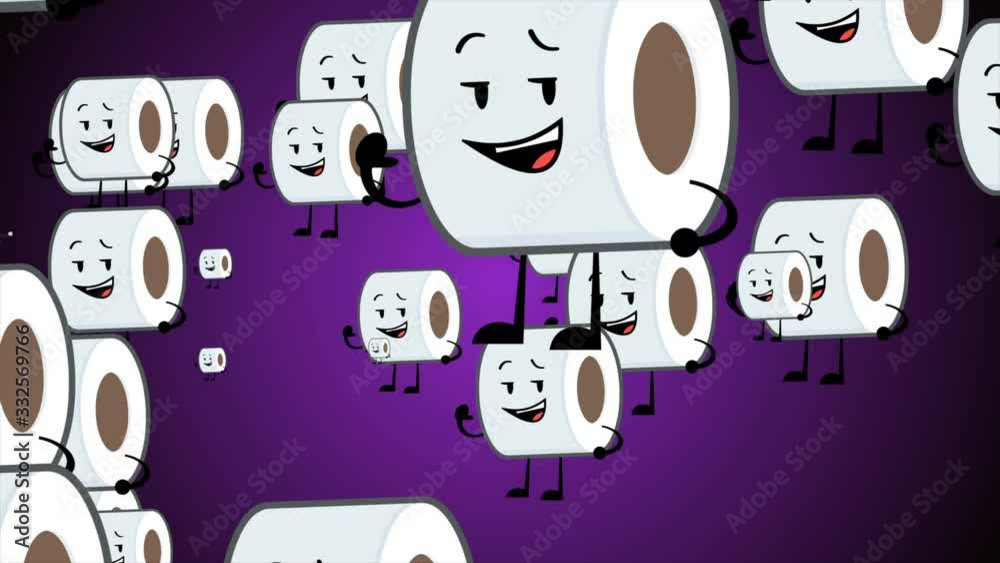 Toilet Roll illustration background animation. Toilet paper emoji ...