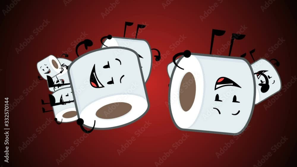 Toilet Roll illustration background animation. Toilet paper emoji ...