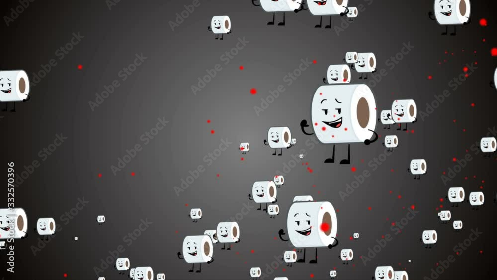 Toilet Roll illustration background animation. Toilet paper emoji ...