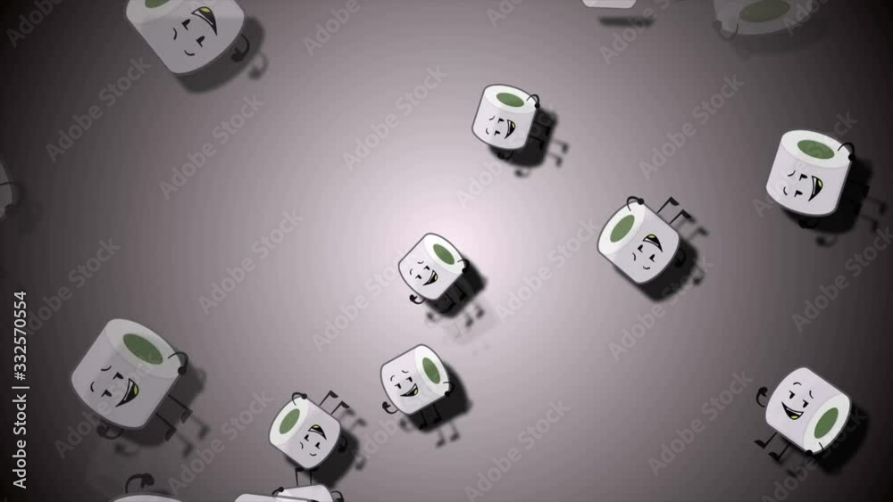 Toilet Roll illustration background animation. Toilet paper emoji ...