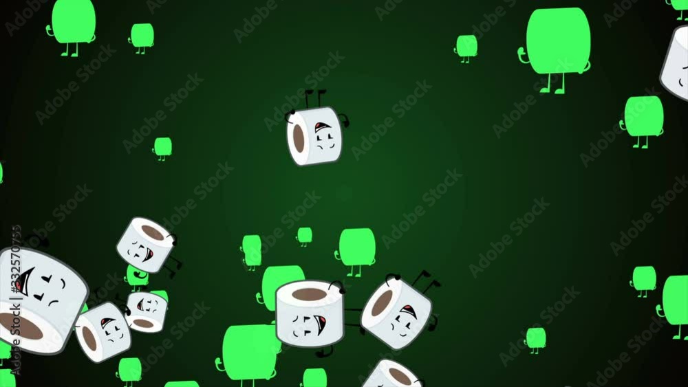 Toilet Roll illustration background animation. Toilet paper emoji ...