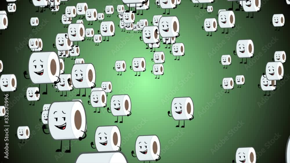 Toilet Roll illustration background animation. Toilet paper emoji ...