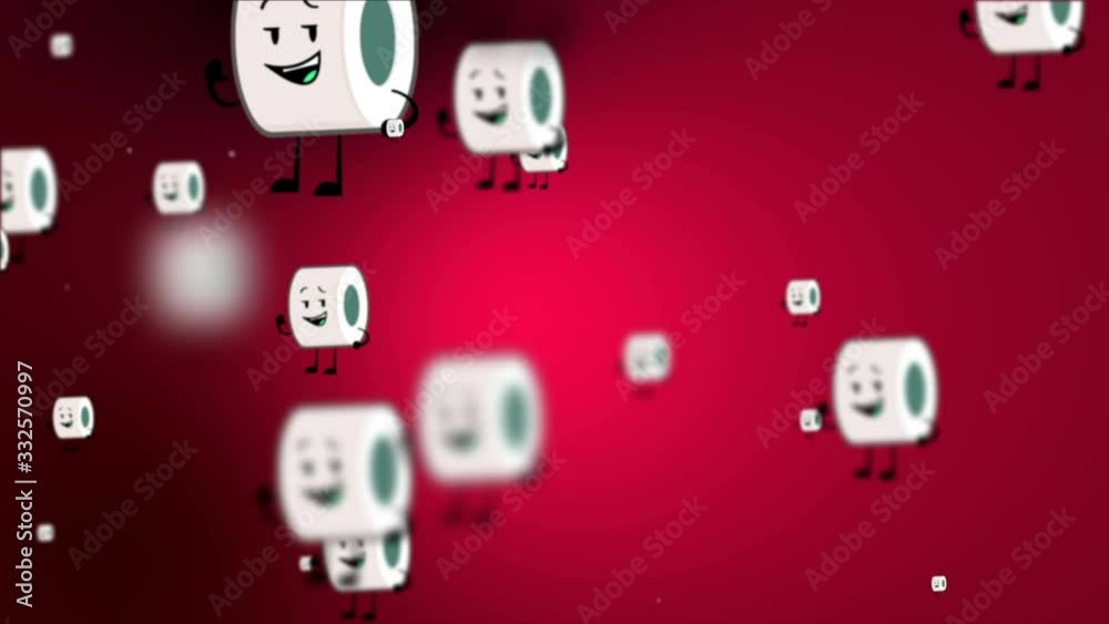 Toilet Roll illustration background animation. Toilet paper emoji ...