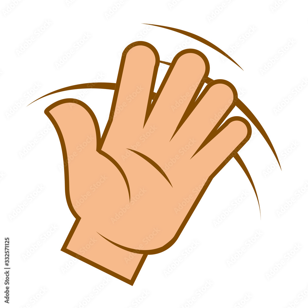 Wave hand, hello sign, greeting gesture isolated icon Stock Vector ...