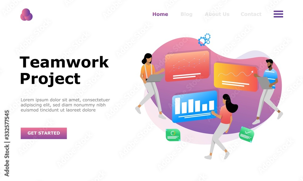 Teamwork Project Vector Illustration Concept , Suitable for web landing ...