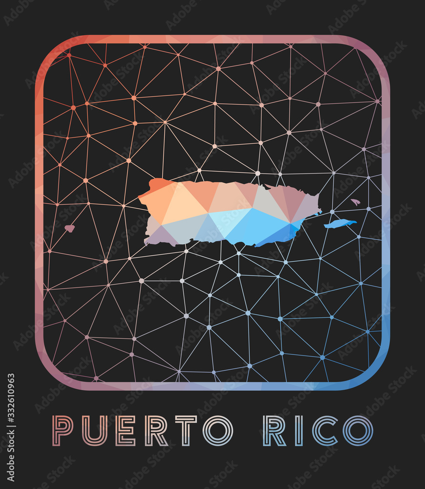 Puerto Rico map design. Vector low poly map of the country. Puerto Rico ...