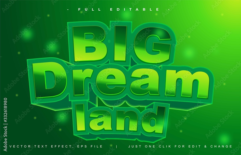 Big Dream Fantasy text effect design editable vector, light effect ...