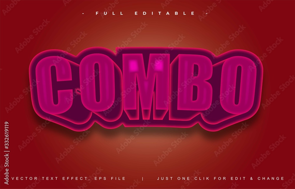 Combo text effect design editable vector, light effect theme, bold and ...