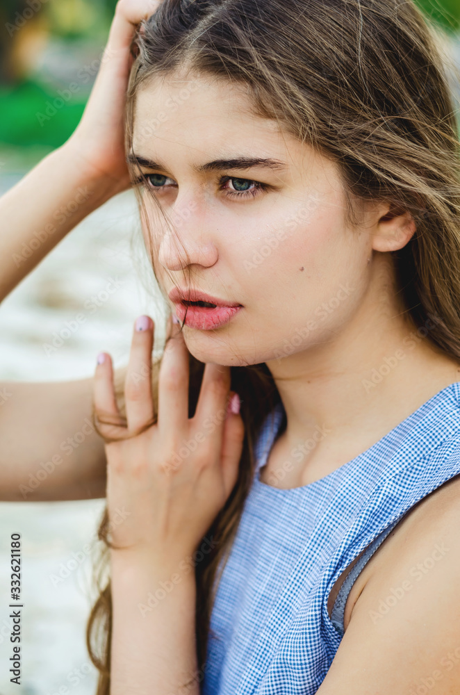 Girl On The Beach Enjoy And Relax Young Beautiful Girl On The Beach Girl With Long Hair At