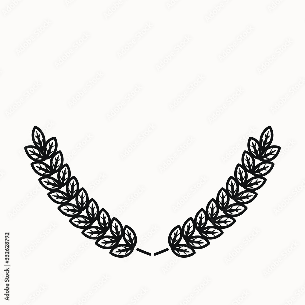 laurel leaf border for graphic design. logo frame isolated element for ...