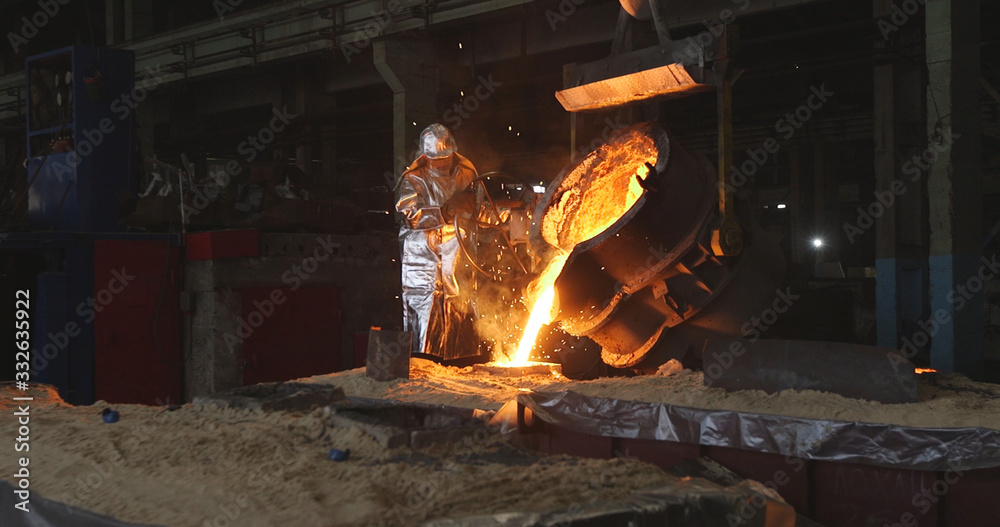 The molten metal is poured into the mold. Melting furnace for cast iron ...