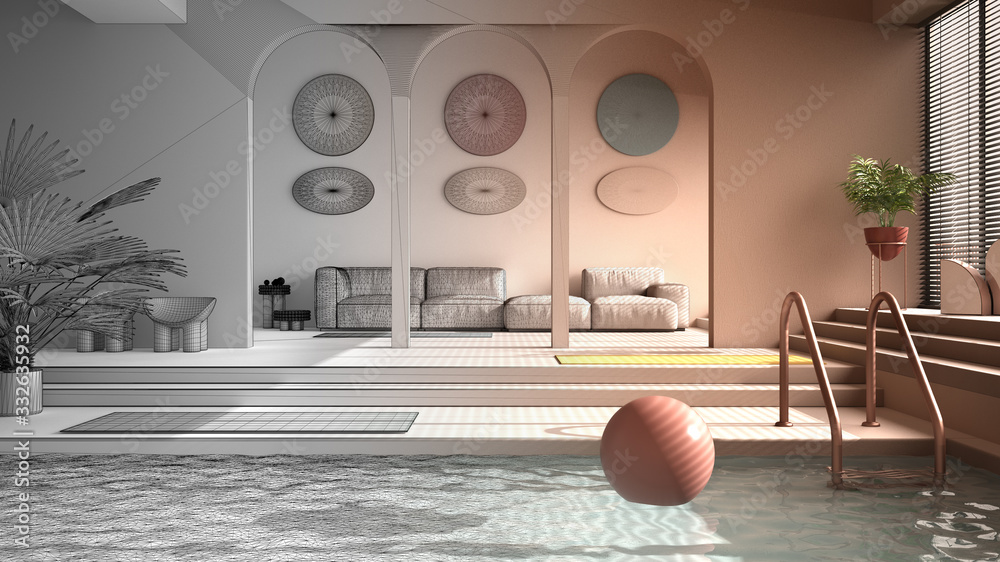 Architect interior designer concept: unfinished project that becomes ...