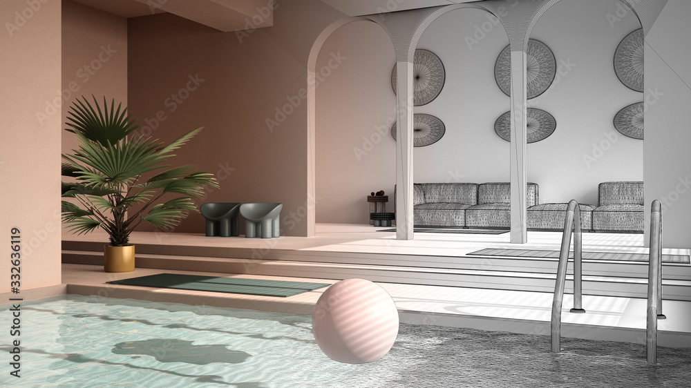 Architect interior designer concept: unfinished project that becomes ...