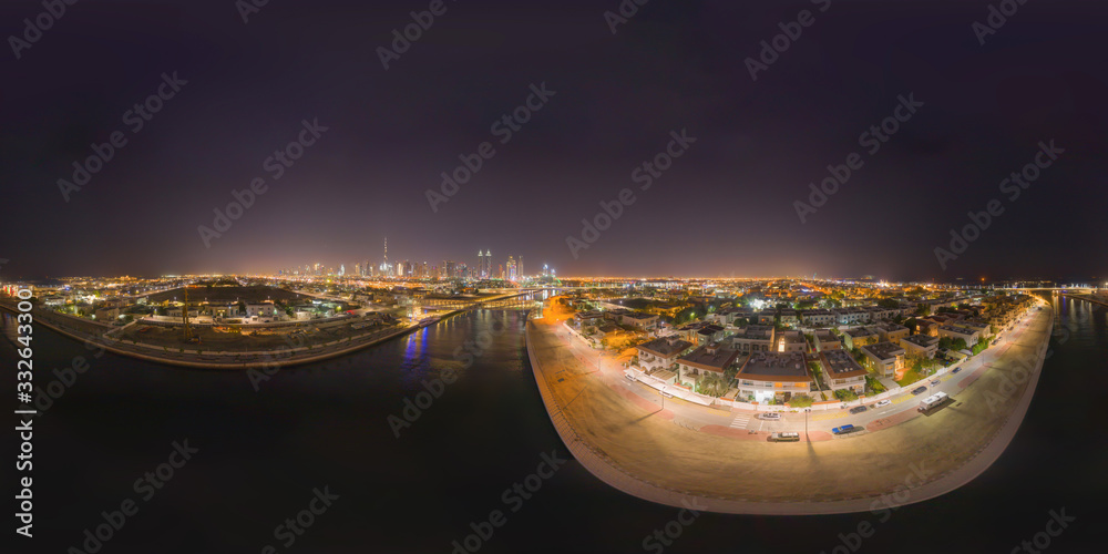 360 panorama by 180 degrees angle seamless panorama of aerial view of ...