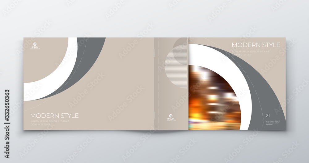 Landscape Cover with minimal elegant geometric design. Modern abstract ...