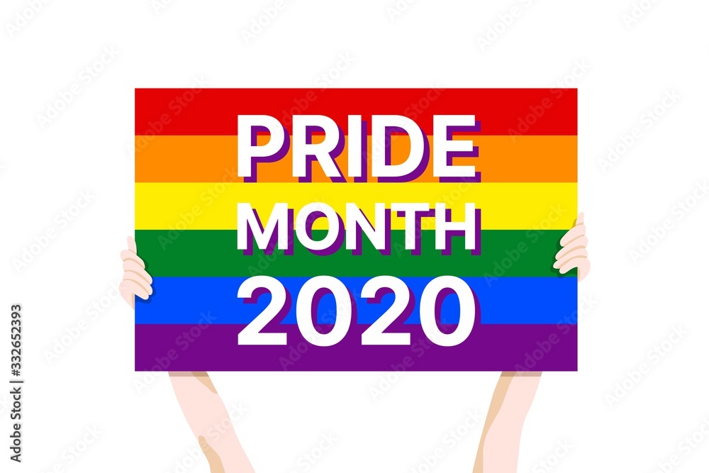 Pride Month 2020 - June - vector horizontal banner template with the ...