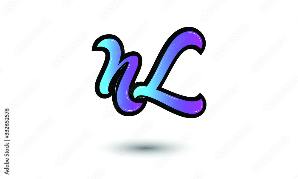 Initial Monogram Letter NL Logo Design Vector Template. NL Letter Logo ...