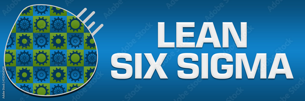 Lean Six Sigma Blue Green Gears Texture Element Horizontal Stock ...