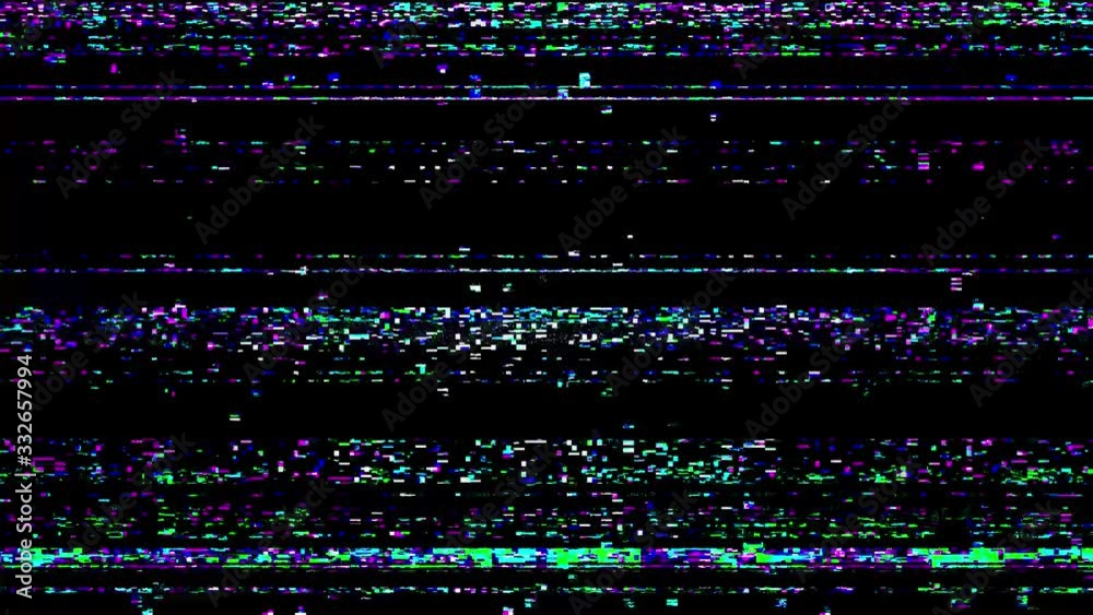 Glitchy digital color noise animation. TV screen noise glitch. Pixel ...
