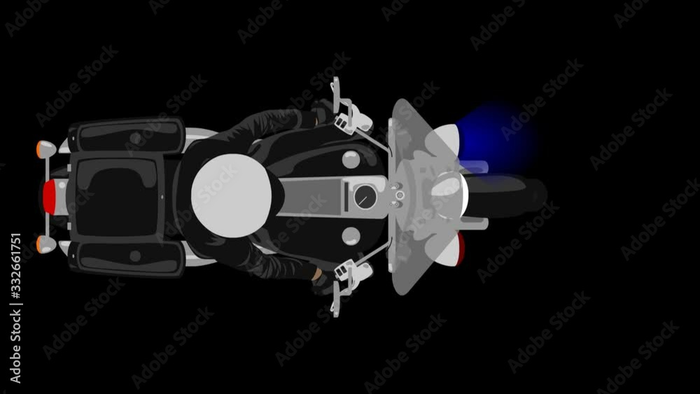 Police patrol heavy motorcycle with policeman top view isolated cartoon ...