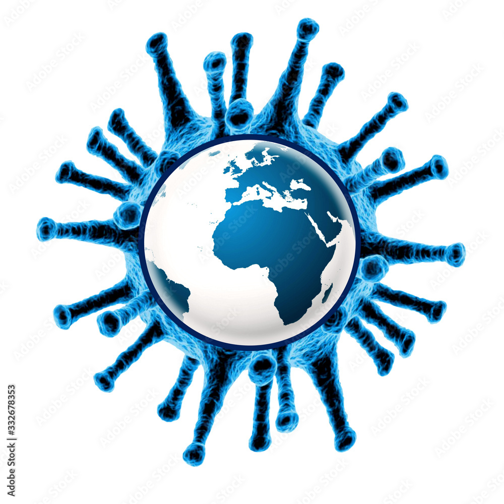 coronavirus pandemic symbol isolated illustration on white background ...