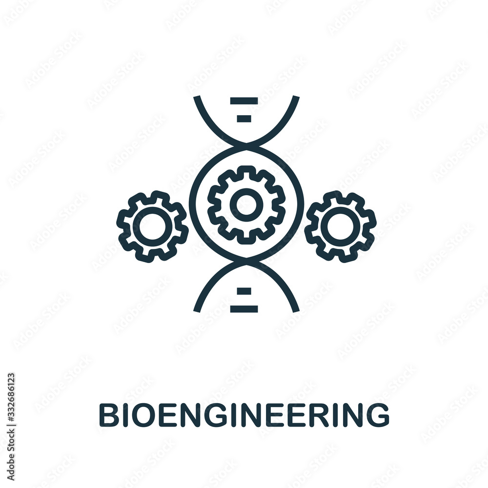 Bioengineering icon. Simple line element from biotechnology icons ...