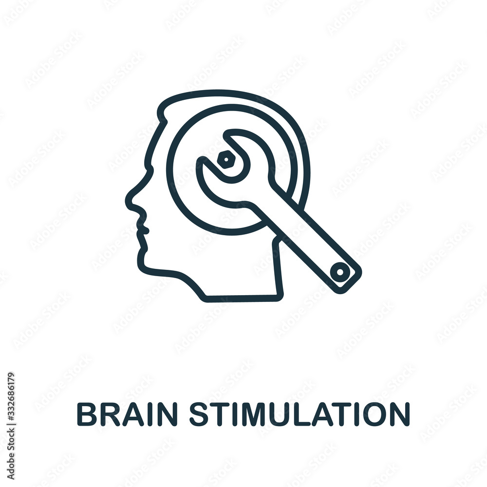 Brain Stimulation icon. Simple line element from biotechnology icons ...