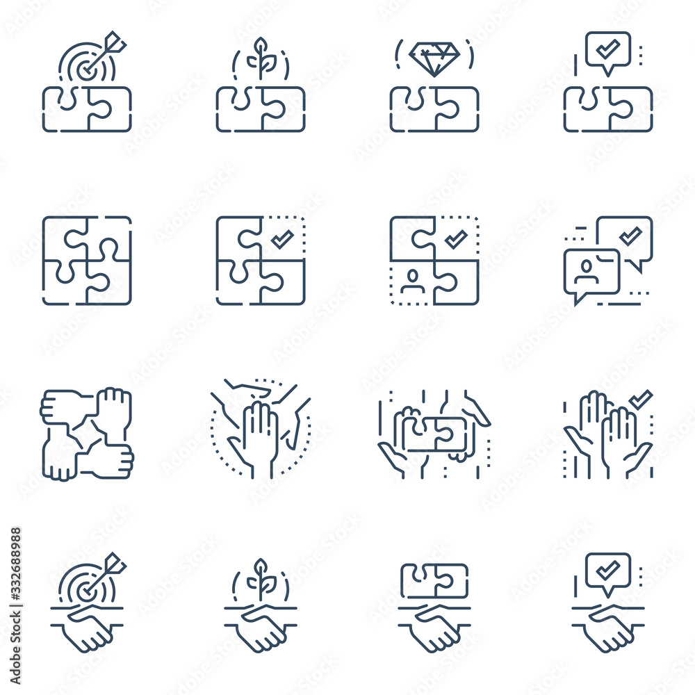 Team work skill, cooperation or collaboration, find solution, problem ...