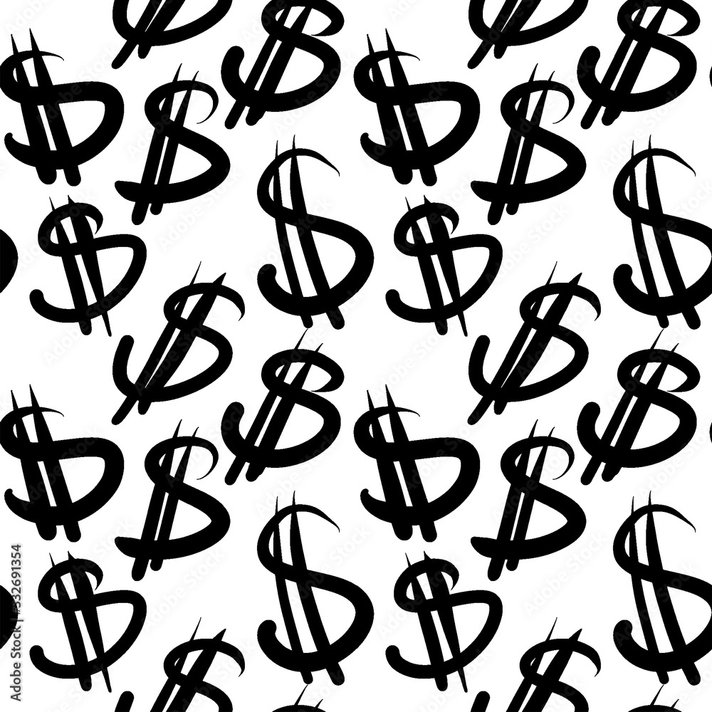 Seamless pattern with currency symbols, dollar. Background for design ...