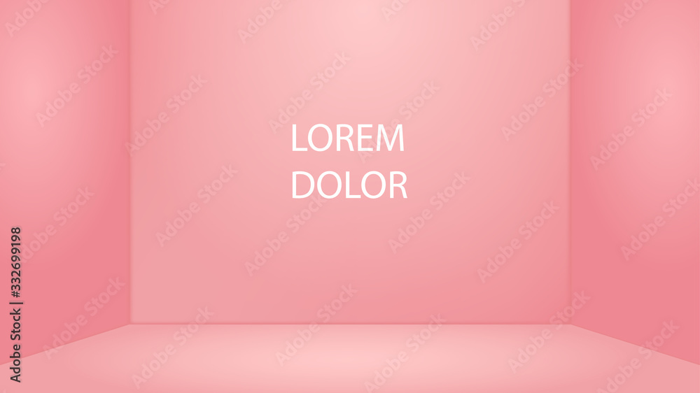 Pink empty room background. Minimalist design interior background ...