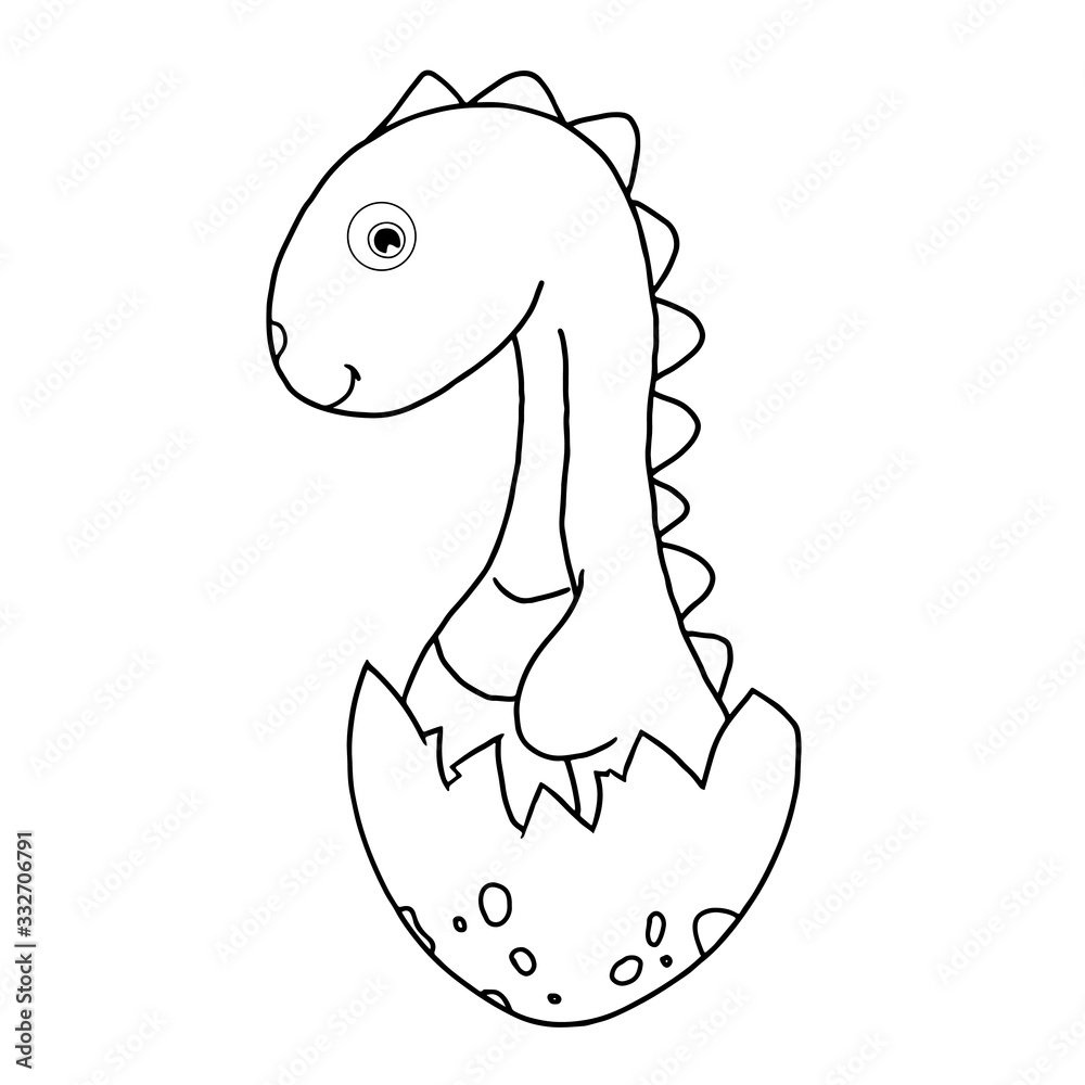 Dinosaur coloring page outline for children and adults coloring book ...