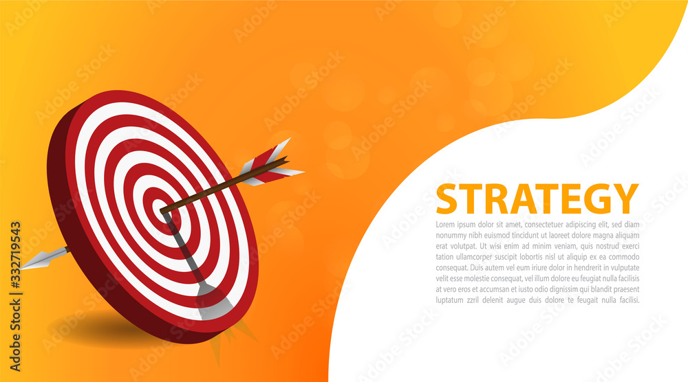 Vector realistic illustration with target financial goal concept ...