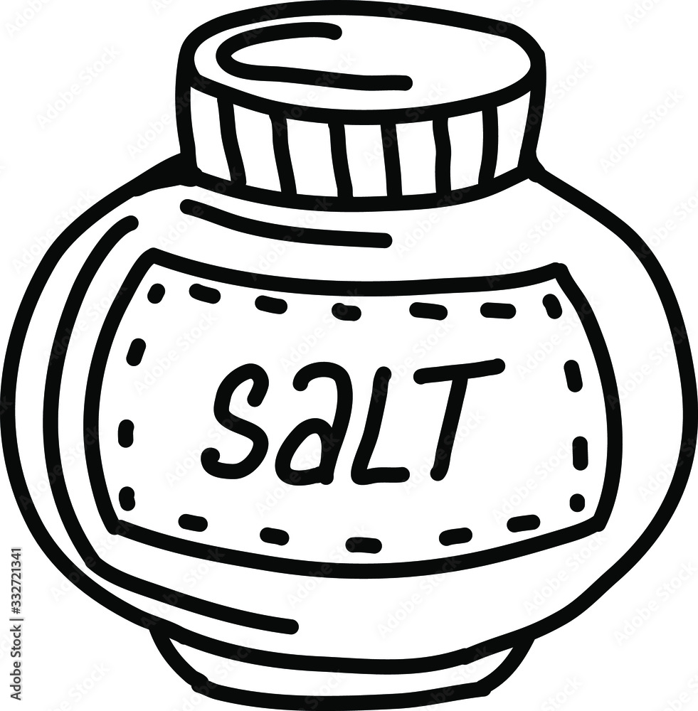 Hand- drawn with salt in the Doodle style . Vector illustration of salt ...