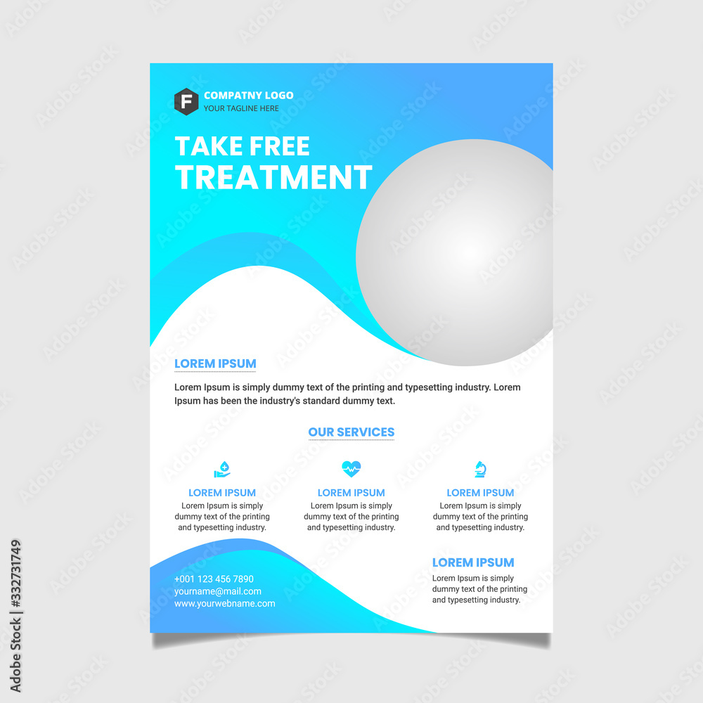 Medical Flyer Design, Anual Medical Report Brochure, A4 Leaflet and ...