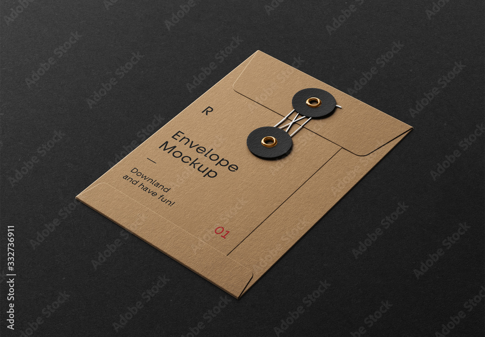 String Closure Envelope Mockup Stock Template | Adobe Stock