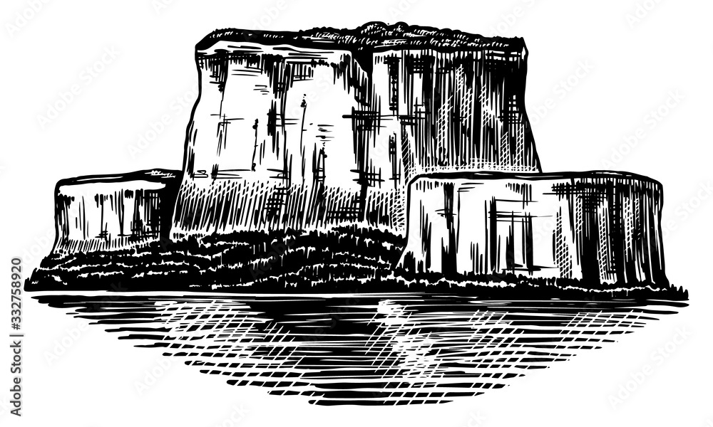 Mount Roraima in South America. Mountains peaks, vintage rock, old ...