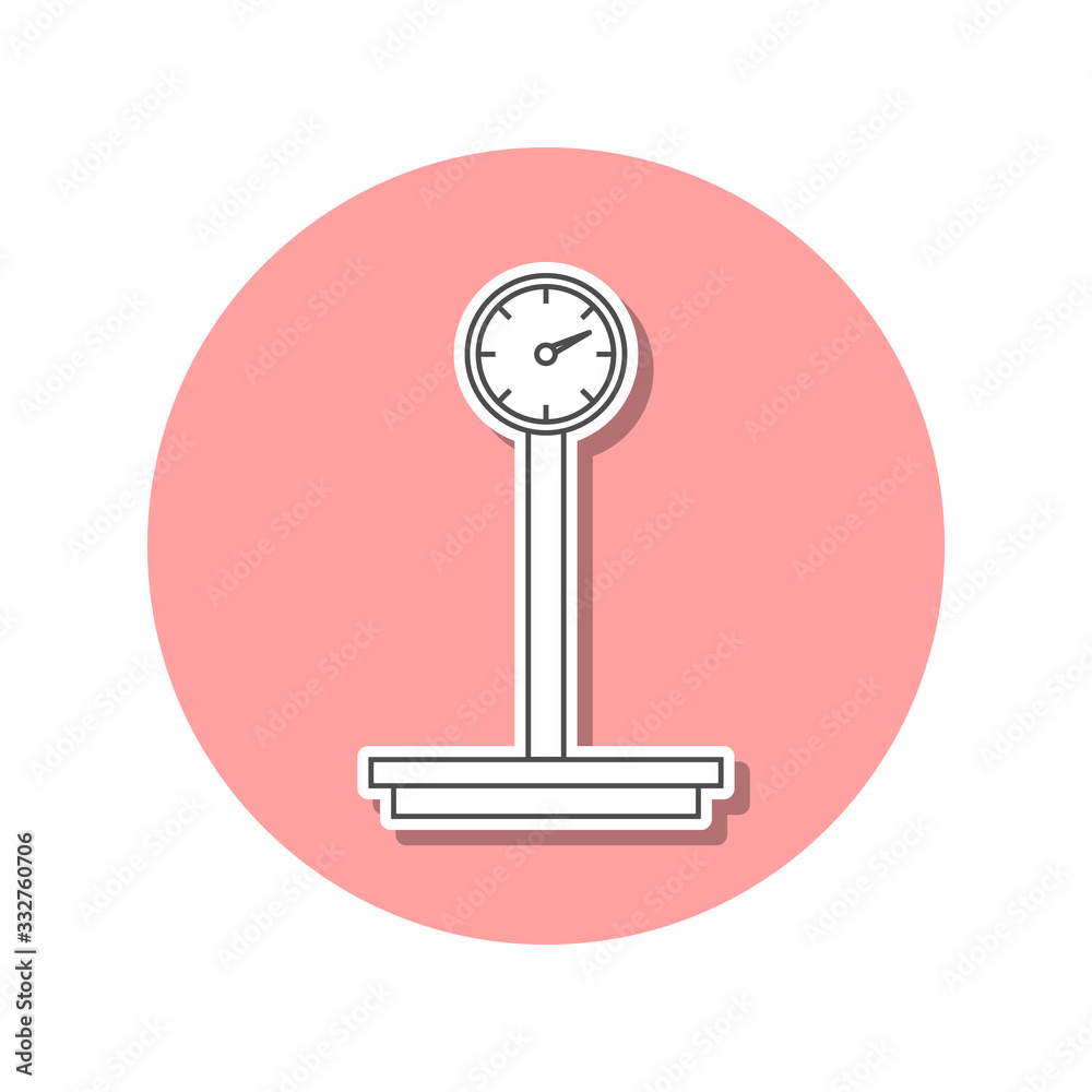 Mechanical scales sticker icon. Simple thin line, outline vector of web ...