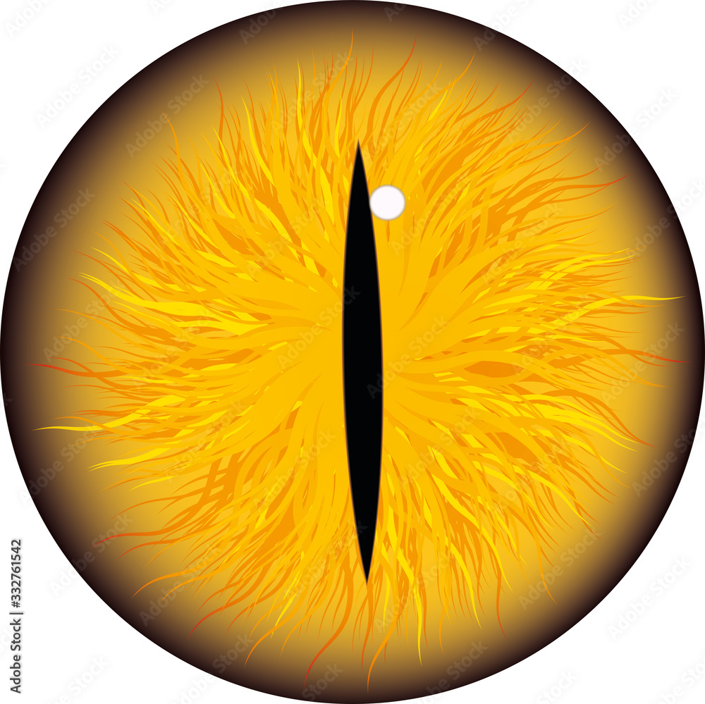 red iris eye ball pupil icon, dragon cat wolf eye Stock Illustration ...