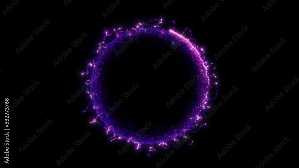 Seamless loop. Animation of a round violet portal consisting of ...
